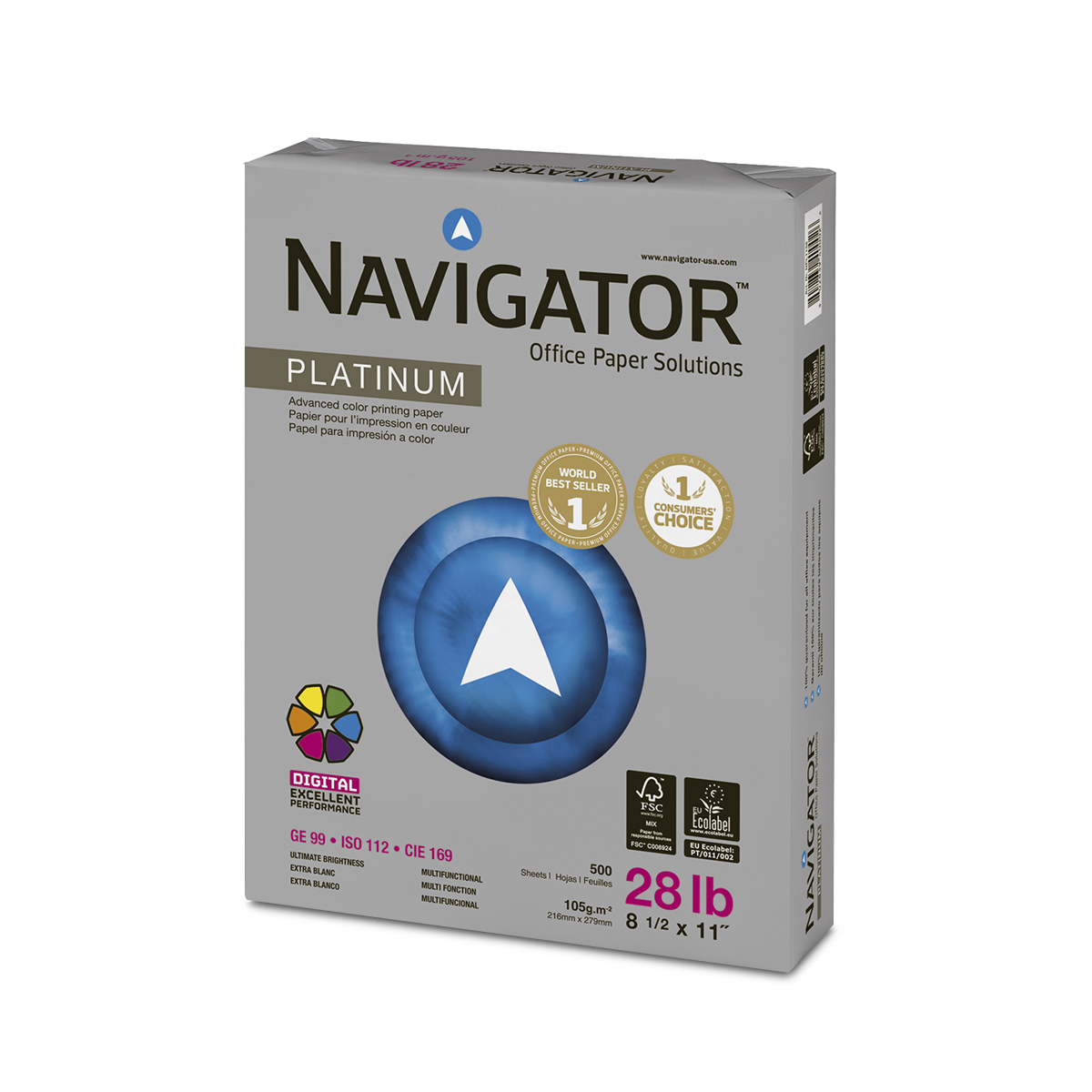 Papel Navigator Platinum Resma Carta 105 Gr 500 Hojas Office Depot Mexico
