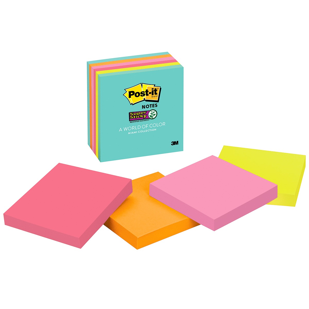Notas Adhesivas 3m Post It Super Sticky Miami 654 Colores Surtidos 7 6